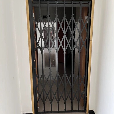 复古装饰折叠扁铁拉闸收缩防盗门商铺门和谐门推拉门不锈钢定制