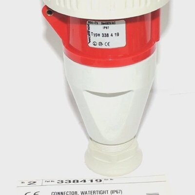 NEW WALTHER ELECTRIC 338419 CONNECTOR WATERTIGHT IP67 30A 3