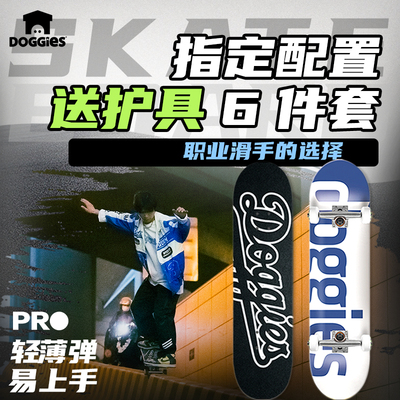 DOGGIES小房子专业滑板初学者新手男女生青少年成人儿童双翘