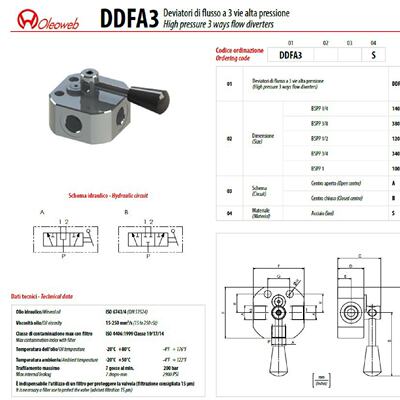 意大利原装进口oleoweb液压阀手动三通换向阀DDF3SAE10