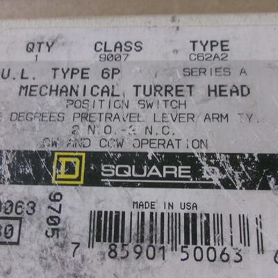 New Square D 9007 C62A2 Type 6P Mechanical Turret Head Posit
