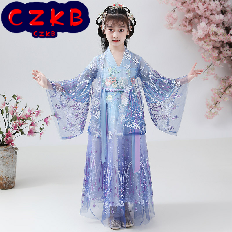 汉服女童夏装儿童秋季连衣裙小女孩古装秋装超仙唐装夏季襦裙女夏