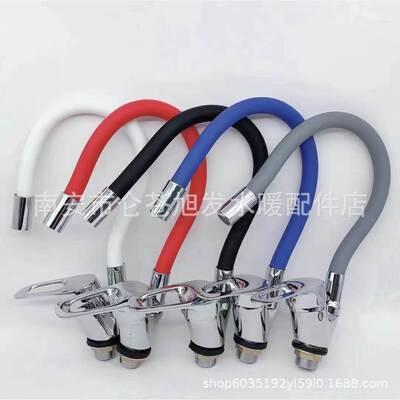 WGR厨房单单冷彩色万向管水龙 钢万向旋转冷热孔不锈单头冷龙头