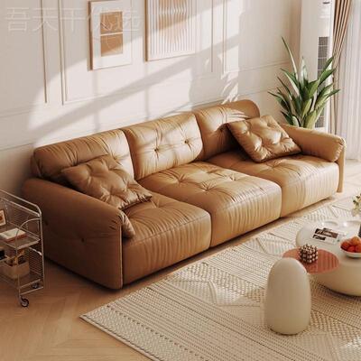 爆云朵沙发超深动坐JJC宽懒款奶油风可移靠背直排人可调节功能沙