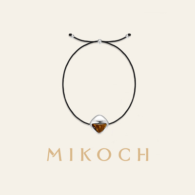 MIKOCH黑绳方形虎眼石手链女款2025高级感轻奢小众配饰百搭手链
