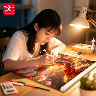 蒂彩dc凤凰钻石画新款高级感手工diy十字绣新年客厅玄关装饰挂画