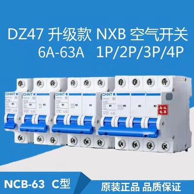 CHNT正泰NXB-63小型断路器家用空气开关2P 3P 4P 10A 16A 32A 63A