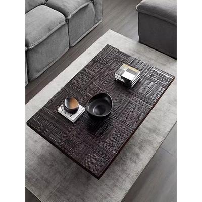 比利时ANCESTORS柚木手工雕花茶几北欧客厅茶台表情小户型咖啡桌