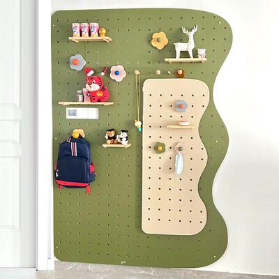 木目iwood 洞洞板入户玄关带镜子一体 家用全身全身镜收纳挂衣架