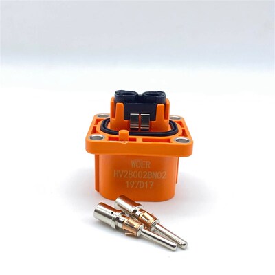 HV28002BN02-197D17 新能源汽车高压连接器2孔Y槽位防水插座 WOER