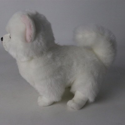 仿真博美犬公仔小白狗狗站姿玩偶爱狗韩国面料工艺设计