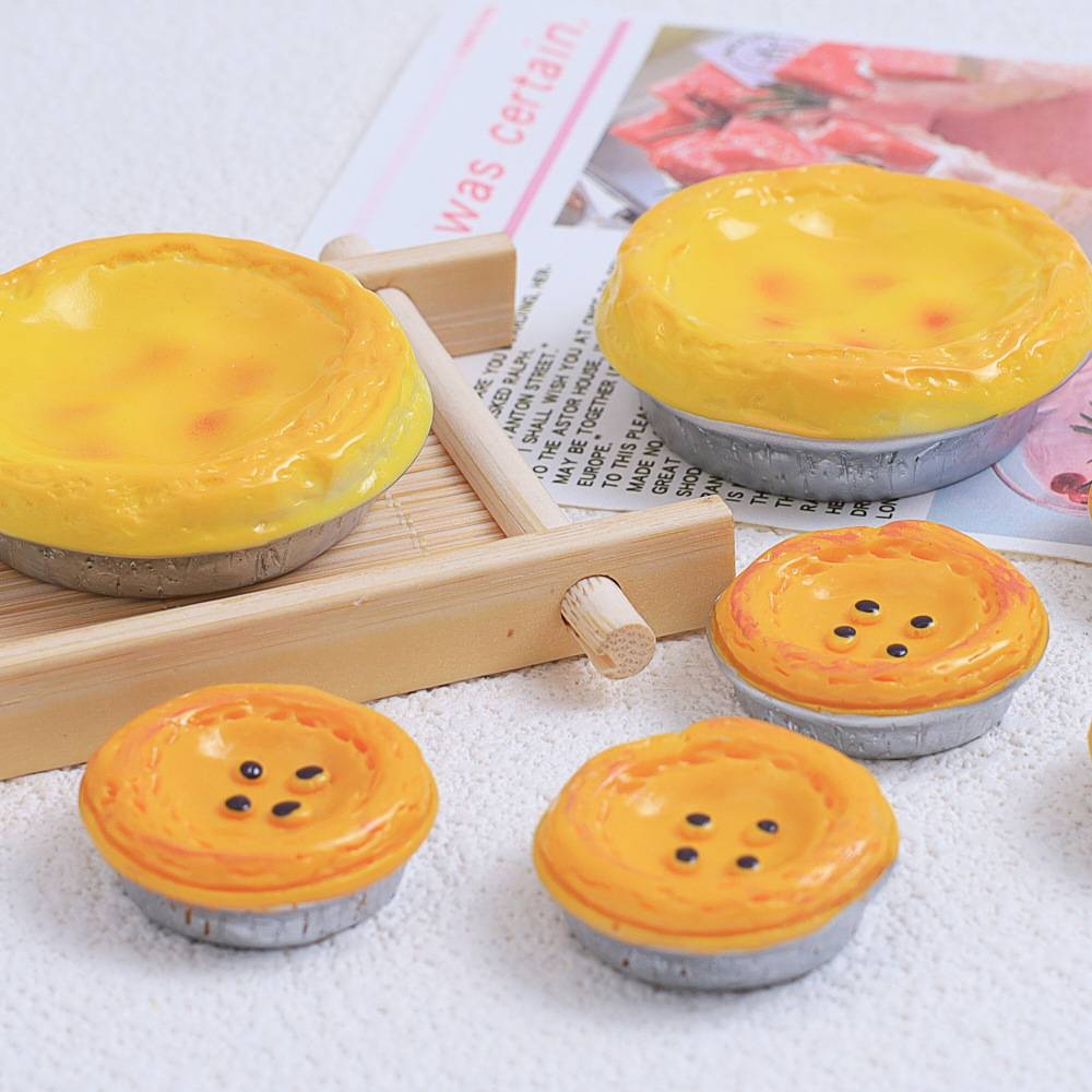仿真蛋挞创意食玩卡通手工diy饰品配件奶油胶树脂小配件材料