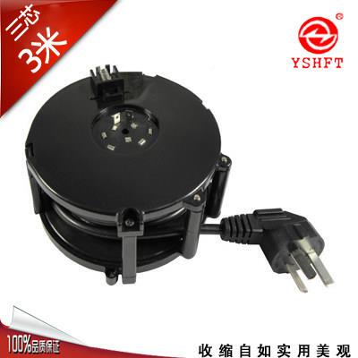 旭自动伸晟缩卷线盘3芯3-米收线器两芯5电米电线盘源线YSH-08243C