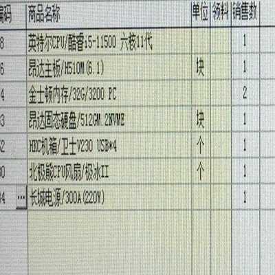 组装电脑i5-11500金士顿64g3200内存，昂达H51--议价商品