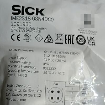 德国SICK西克IME2S1808N4DC0安全开关全新