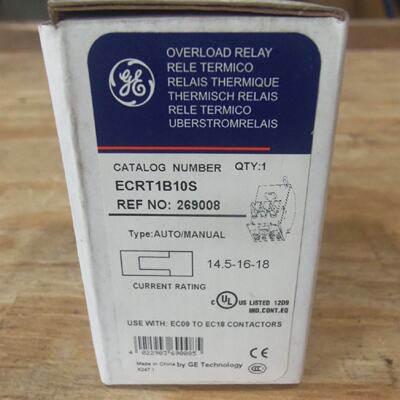 New GE ECRT1B10S Overload Relay AutoManual 269008