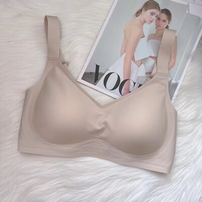 大胸显小5512排扣式无钢圈无感内衣女聚拢透气裸感女士文胸