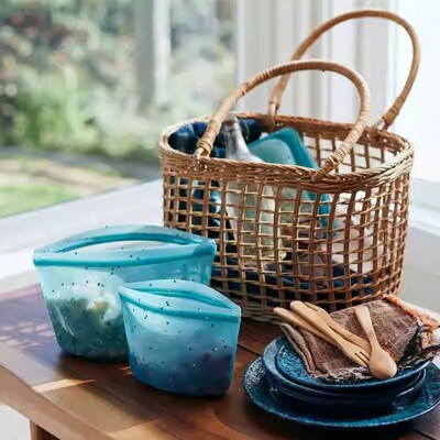 stasher 可重复使用硅胶保鲜袋低温慢煮袋早餐袋上班族带饭打包袋