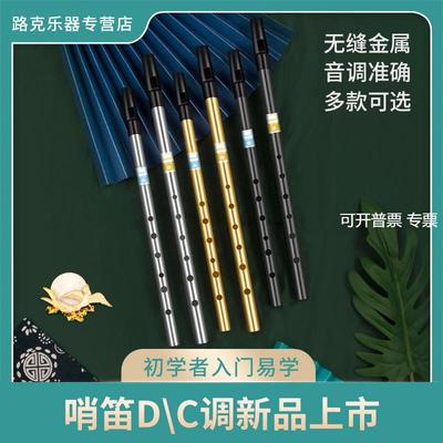 DBAO 爱尔兰哨笛 初学者入门金属哨笛 6孔C调D调高音金属直笛竖笛