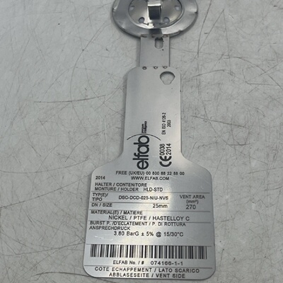 ELFAB DSCDCD025NIUNVS FLAT COMPOSITE BURSTING DISC 25MM SIZE