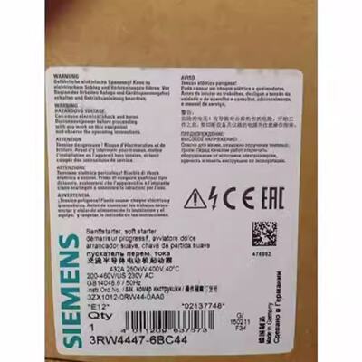 议价3RW4 447-6BC44西门子软啓动器3RW4447-6BC44 3RW44476BC44现
