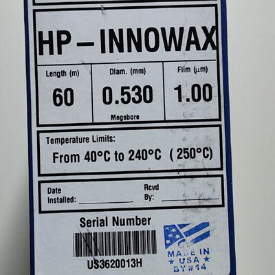 议价19095N-126I安捷伦色谱柱J&W HP-INNOWax， 60m， 0.53mm， 1