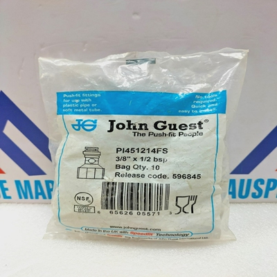 JohnGuestPI451214FS3/8英寸X1/2BSP乙缩醛灰色母头连接器