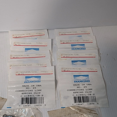 Lotof9DiamondChainC-4189CL-08-PSpringClipConnectorL