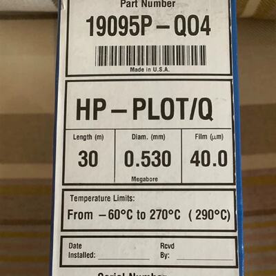 议价安捷伦19095P-QO4色谱柱 HP-PLOT/Q ，30 m, 0.53 mm, 40.00