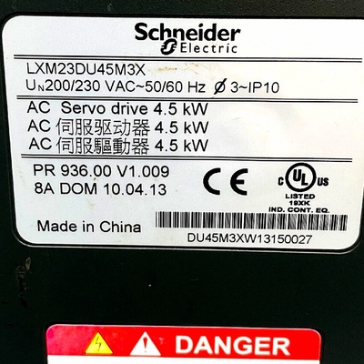 施耐德伺服驱动器LXM23DU45M3X4.5KW三相2