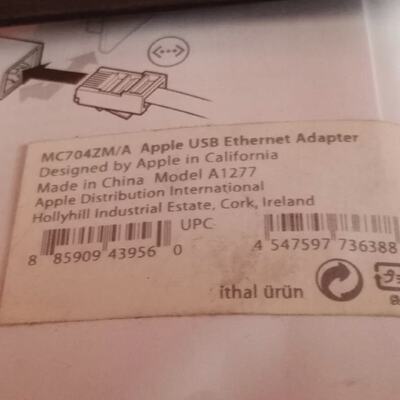 5PCS LOT OF Apple USB To Ethernet Adapter Model A1277   NEW