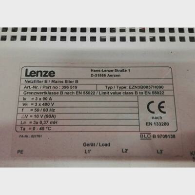 Lenze EZN3B0037H090 Mains Filter B Mains Filter B  6 months