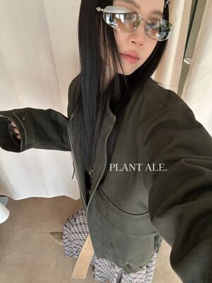 Plant Ale～春上新韩系设计感口袋拉链工装风外套