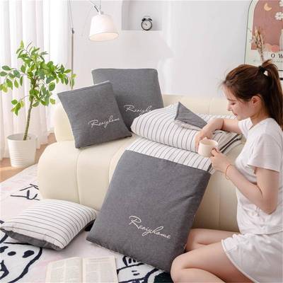 225新床上用品0全棉抱枕车BZB02被子款两用用靠枕午睡毯空调被四