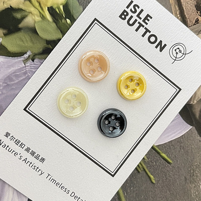 法式小香风陶瓷两眼纽扣夏季衬衫POLO小衫装饰扣毛衣连衣裙童装扣