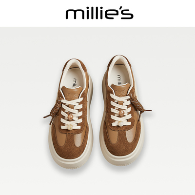 MILLIE'S/妙丽真皮厚底休闲鞋
