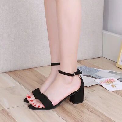 Heeled Sandals Women 2024 Elegant Woman Shoes with Low Heels