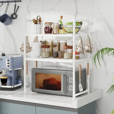 Microwave Shelf Condiment Organizer Shelf Multi-Layer Kitch