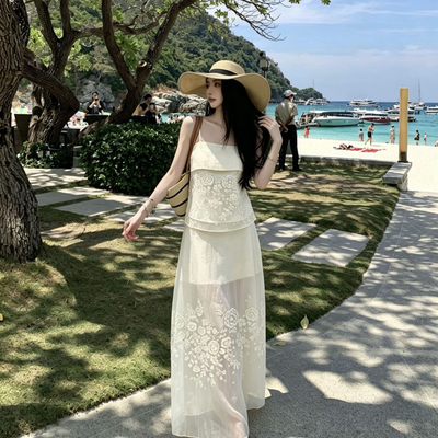 ZY GODDESS-纱仙气吊带背心+法式优雅气质半身裙两件套套装86583