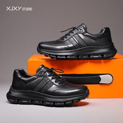 XJXY【全真皮】黑色休闲鞋