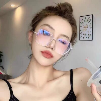 30102韩版潮女大框透明近视眼镜架 素颜显脸小TR防蓝光护眼平光镜