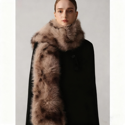 美式慵懒保暖毛毛围巾女冬高级感时髦精仿皮草加长加厚毛茸茸围脖