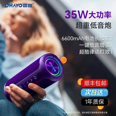 雷登X10MAX蓝牙音箱可携式大音量音响户外防水无线35W插卡低音炮