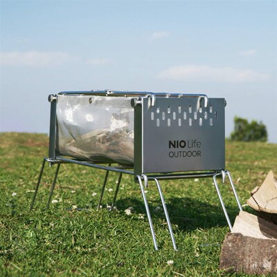 NIO Lifei不锈钢焚火台烤架套装户外露营野营烧烤焚火架取暖柴火