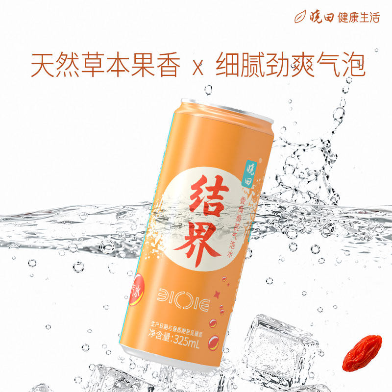 晓田 结界姜黄黄芪气泡水 0糖0代糖0防腐剂 325毫升*24瓶