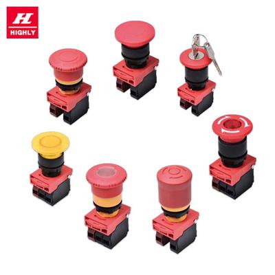 原装HIGHLY海立22MM开孔紧急开关HPB22-K自锁急停按钮开关HLB22-S