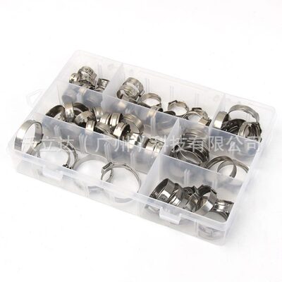 跨境货源70pcs盒装 不锈钢耳箍圈组合B款 硬管软管连接卡箍抱箍
