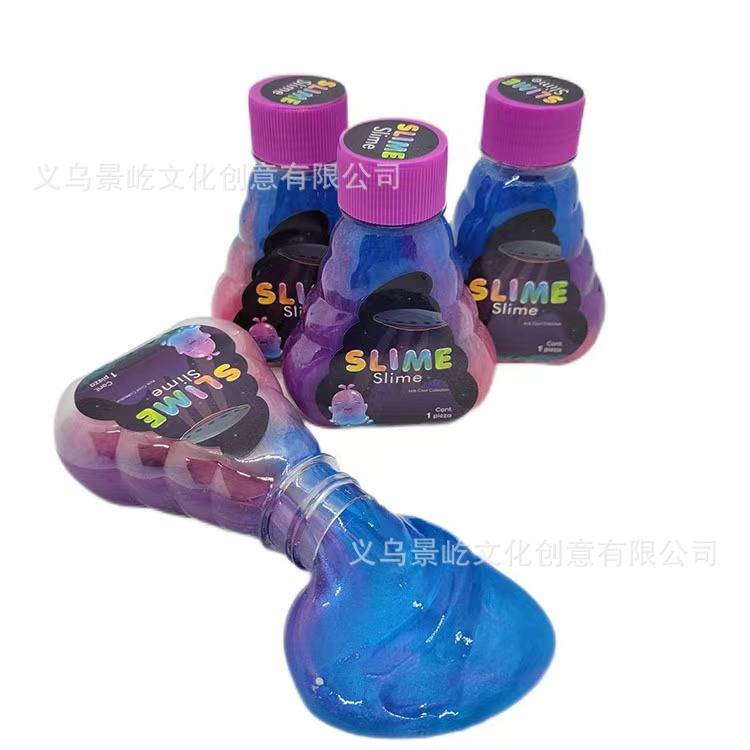 彩虹独角兽色沙皮胶 假水slime史莱姆 diy可低硼鼻涕胶水晶泥整蛊