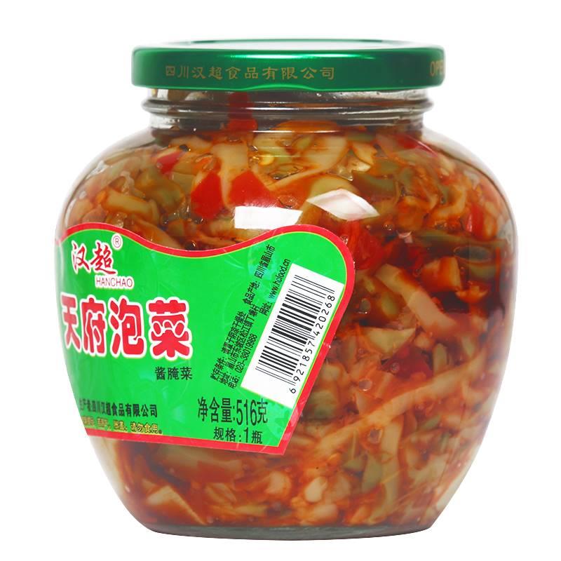 送1瓶汉超天府泡菜516g下饭榨菜眉山特产腌制风味泡菜开味酸菜