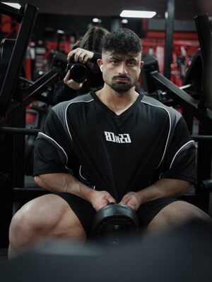 GYMSHARK CARLOS联名橄榄球短袖男运动休闲网眼宽松透气训练T恤